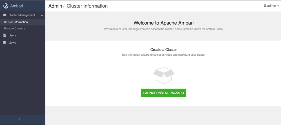 6. Installing, Configuring, and Deploying a Cluster - Launch the Ambari Cluster Install Wizard ...