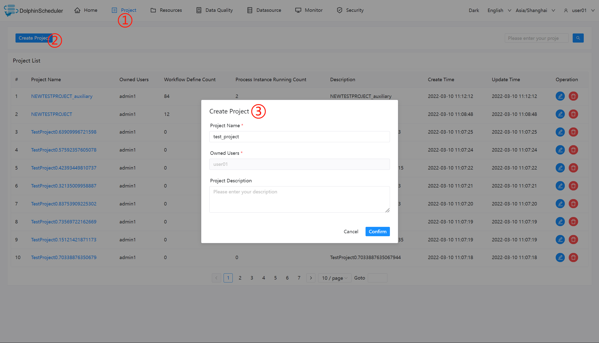 项目管理 - 项目列表 - 《Apache DolphinScheduler 中文版 3.2.1》 - Devlive 开源社区(devlive.org)