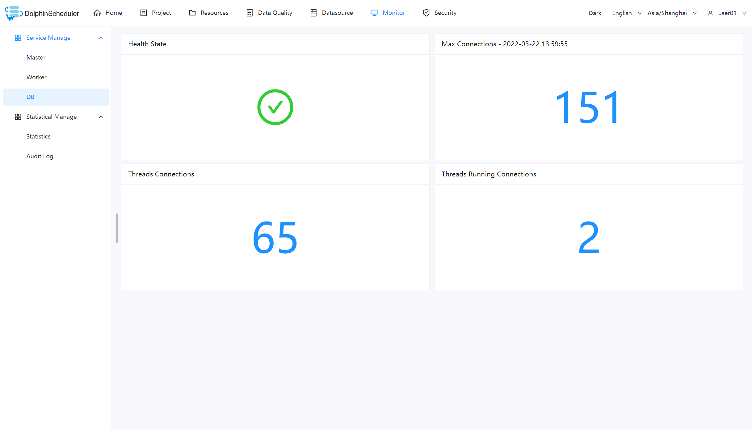 功能介绍 - 监控中心 - 《Apache DolphinScheduler 中文版 3.2.1》 - Devlive 开源社区(devlive.org)