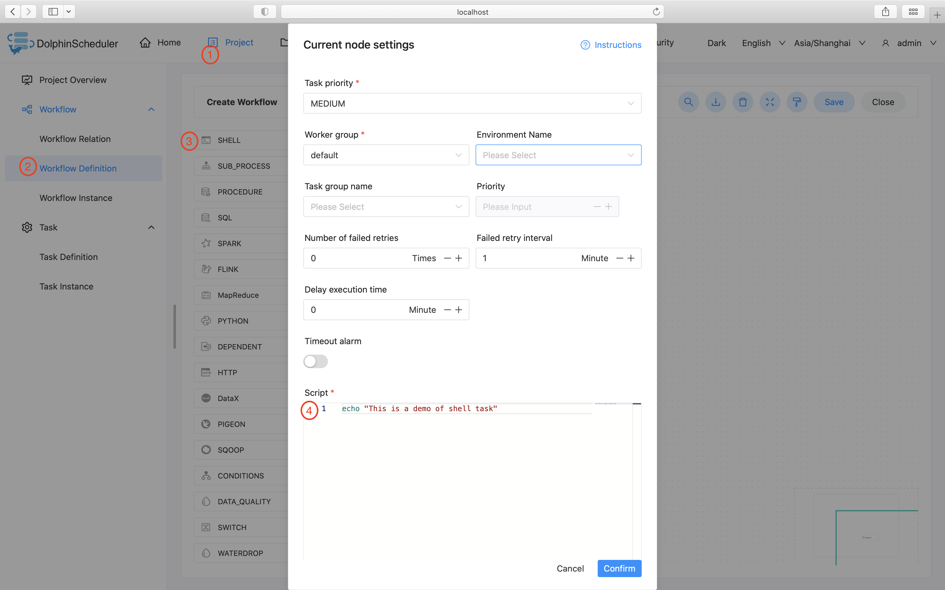任务类型 - Shell - 《Apache DolphinScheduler 中文版 3.2.1》 - Devlive 开源社区 ...