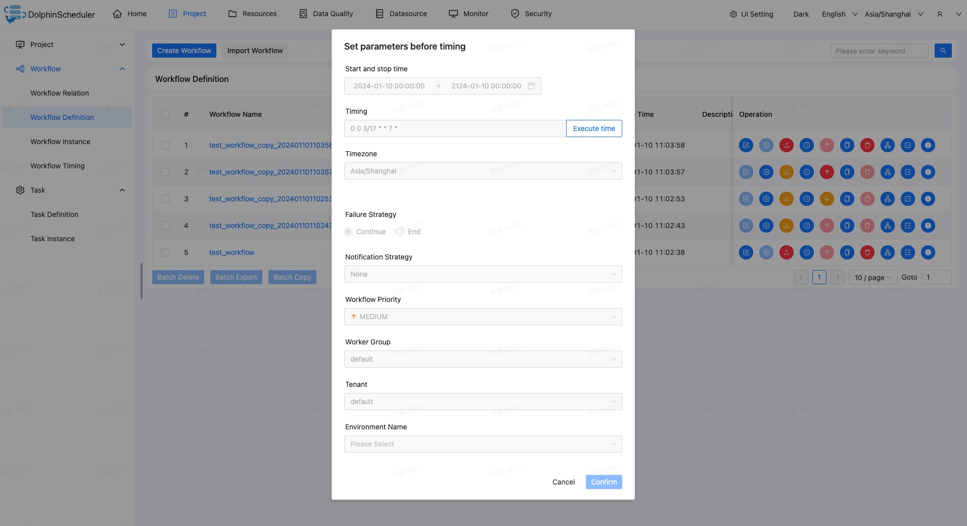 项目管理 - 工作流定义 - 《Apache DolphinScheduler 中文版 3.2.1》 - Devlive 开源社区(devlive.org)
