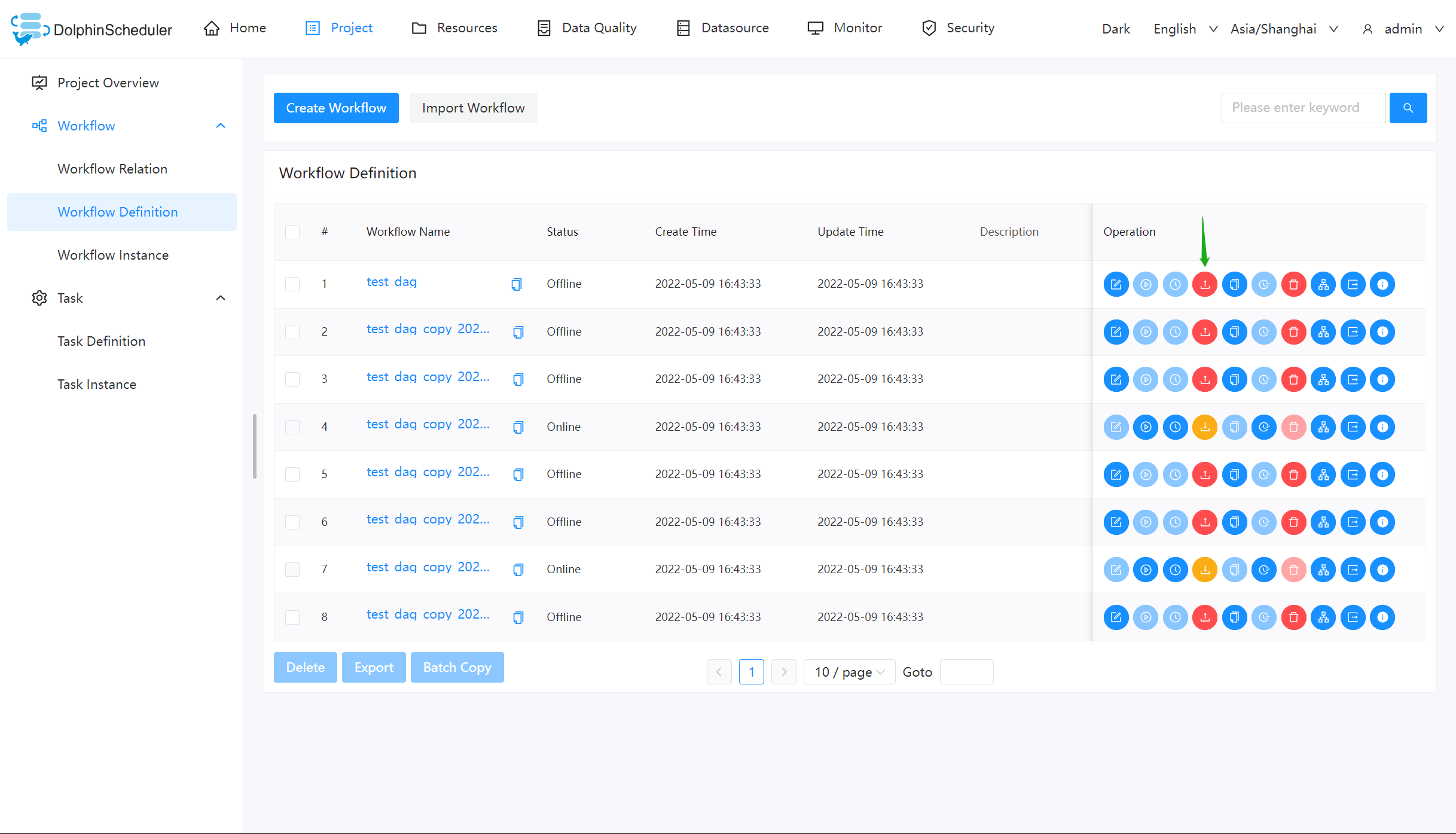 项目管理 - 工作流定义 - 《Apache DolphinScheduler 中文版 3.2.1》 - Devlive 开源社区(devlive.org)