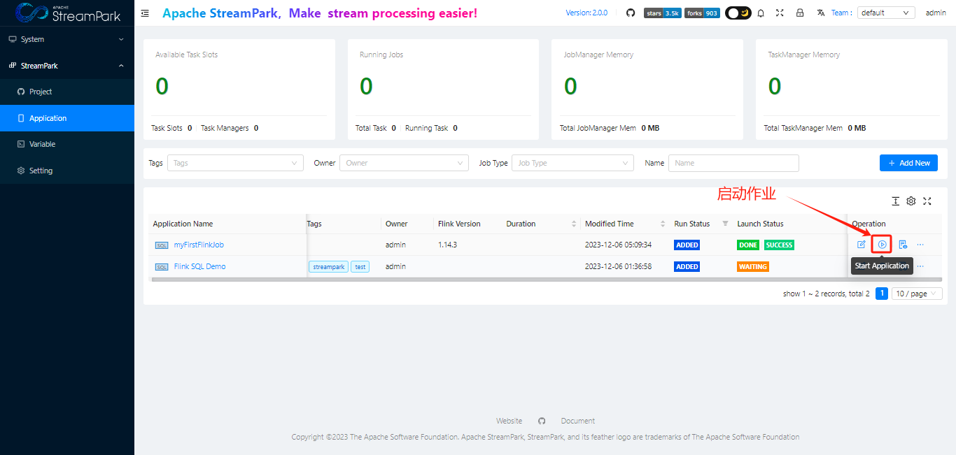 用户指南 - 快速上手 - 《Apache StreamPark 中文版 2.1.4-incubating》 - Devlive 开源社区(devlive.org)