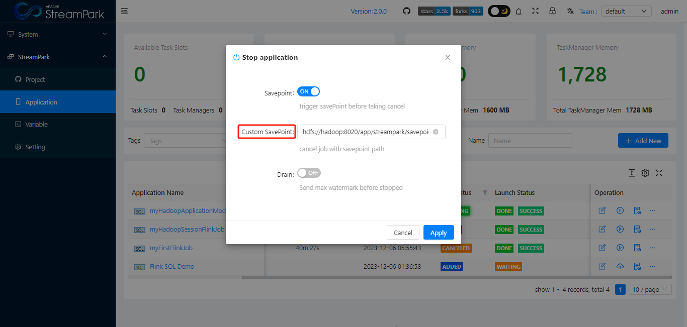 用户指南 - 快速上手 - 《Apache StreamPark 中文版 2.1.4-incubating》 - Devlive 开源社区 ...