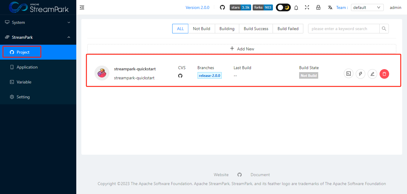 用户指南 - 快速上手 - 《Apache StreamPark 中文版 2.1.4-incubating》 - Devlive 开源社区(devlive.org)