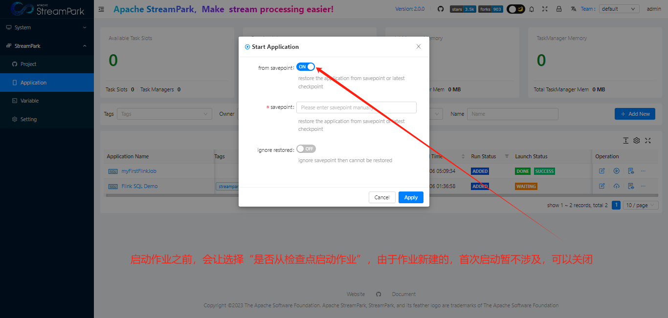 用户指南 - 快速上手 - 《Apache StreamPark 中文版 2.1.4-incubating》 - Devlive 开源社区 ...