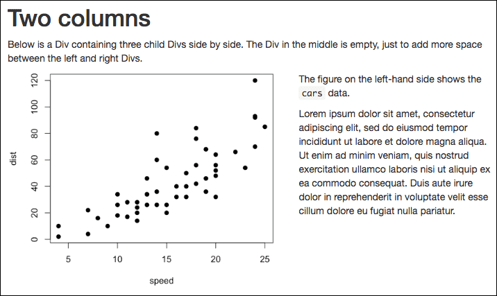 5 Formatting - 5.8 Multi-column layout (*) - 《R Markdown Cookbook》 - Devlive 开源社区(devlive.org)